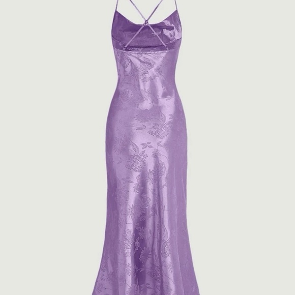 Dresses | Purple Silk Dress Silky Maxi | Poshmark